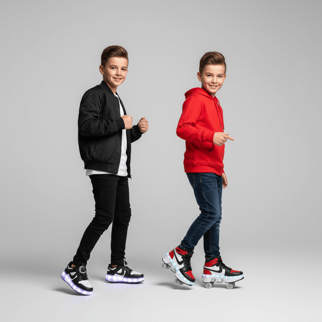 Kick Speed™ Roller Shoes with Wheels for Boys | LED, Low & Mid Tops