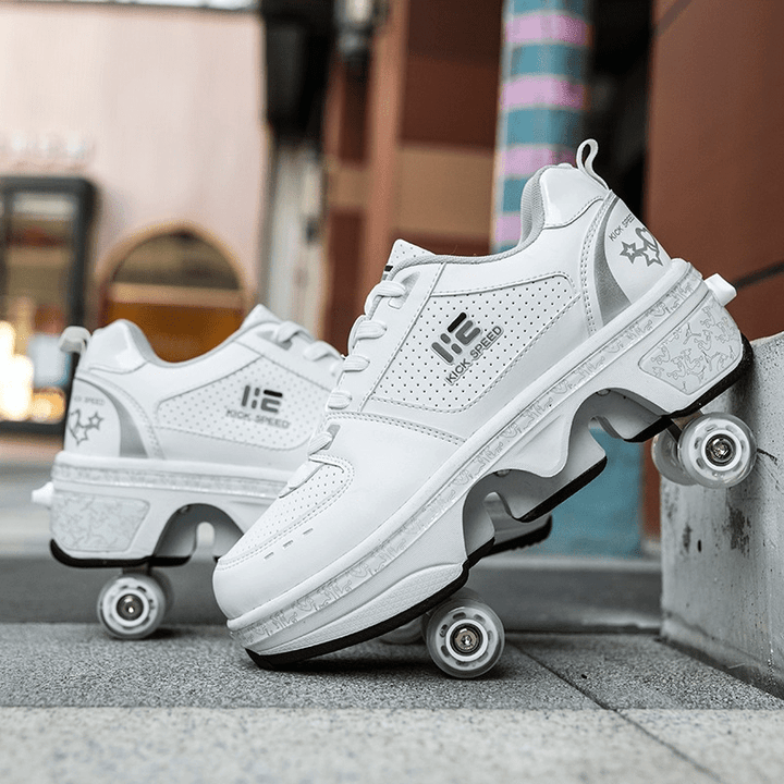 Kick Speed Roller Shoes with Wheels for Adults | LED & 4-Wheel Designs