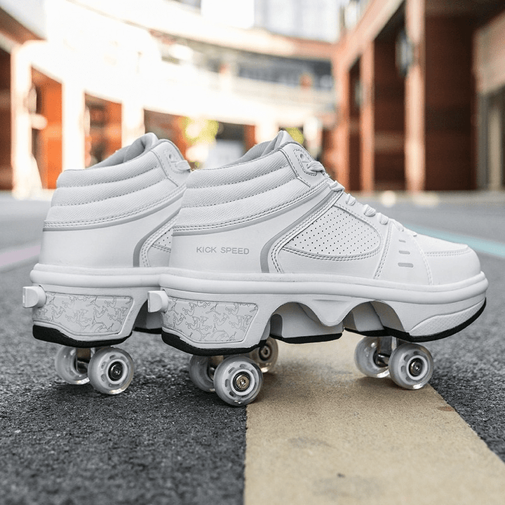 Kick Speed Roller Shoes with Wheels for Adults | LED & 4-Wheel Designs